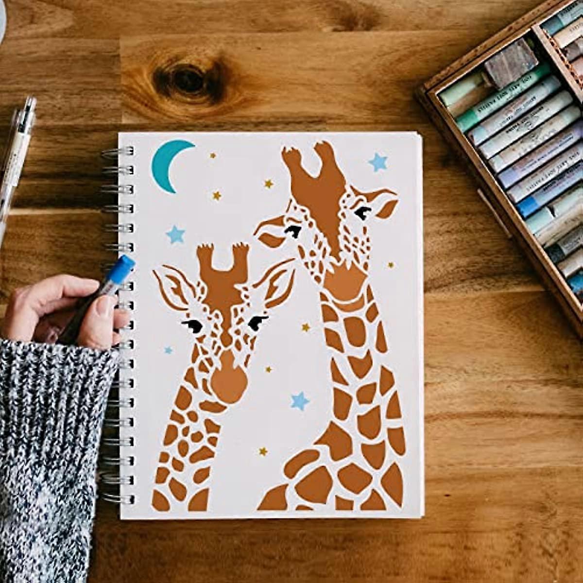 giraf stencil to giraf tegning maleri stencils plastik giraf stencils ...