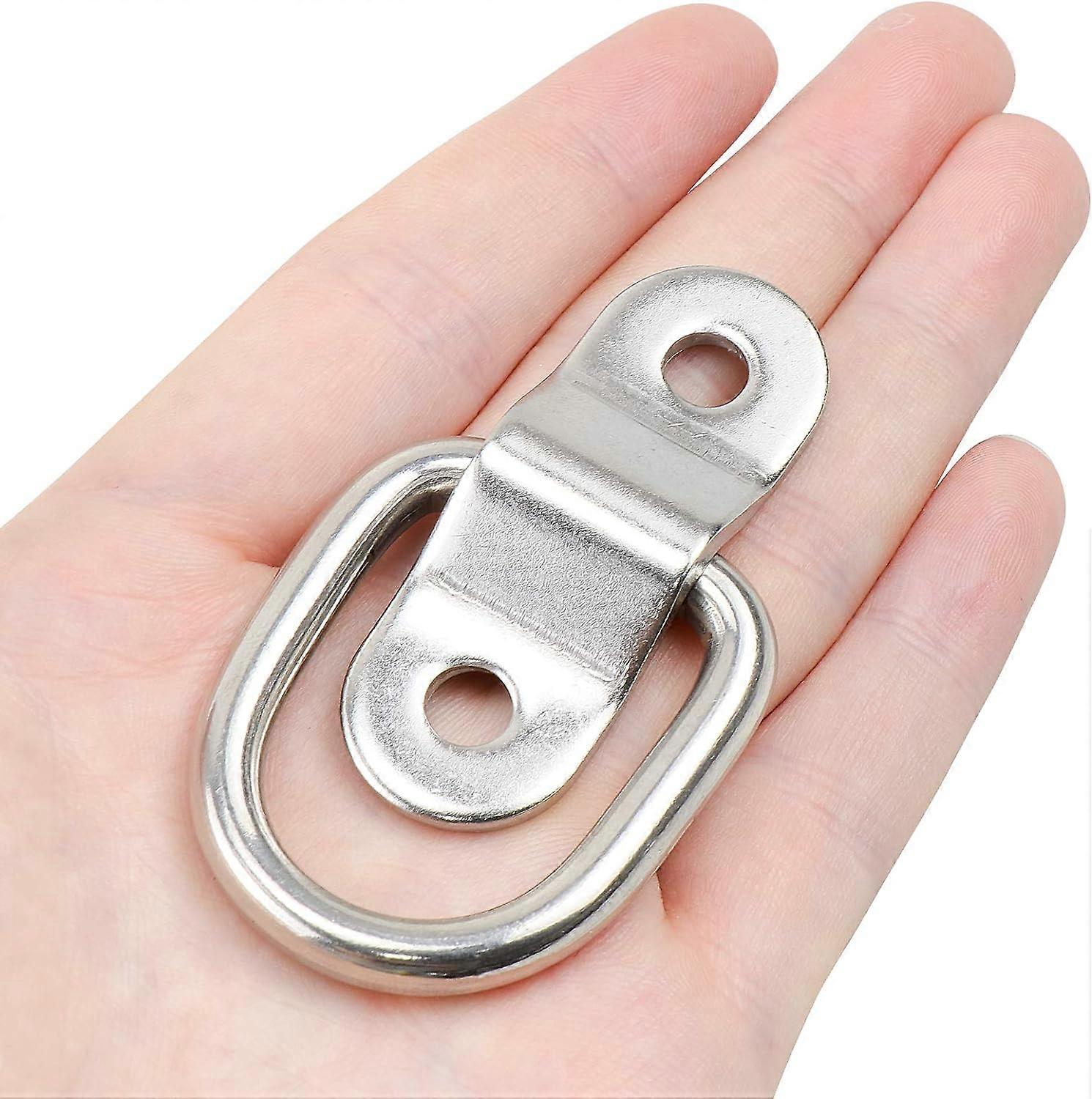 4 Pack D-Ring Anchor Tie Downs Lashing Rings Tie Down Anchors for Trailer, Stainless Steel D ...