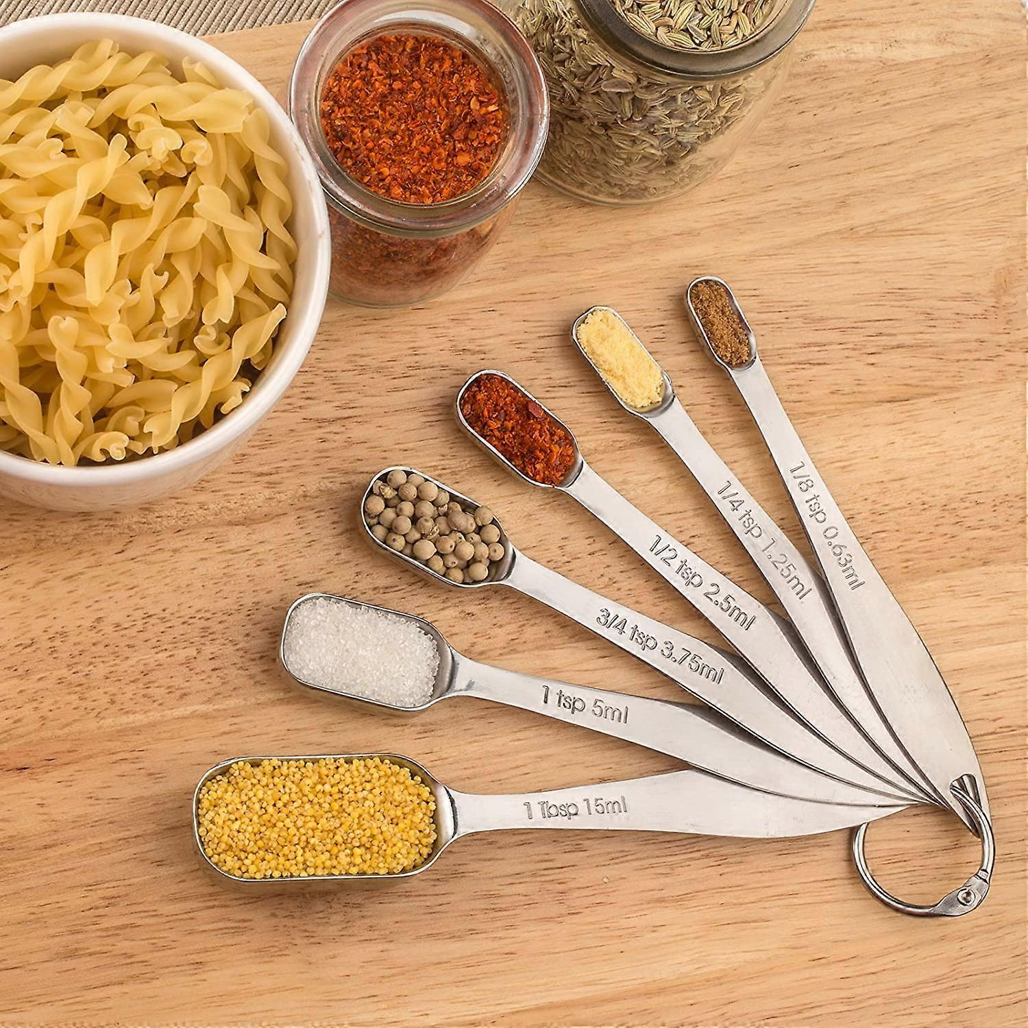Accurate 18/8 Stainless Steel Measuring Spoons, Heavy Duty Good Handle ...