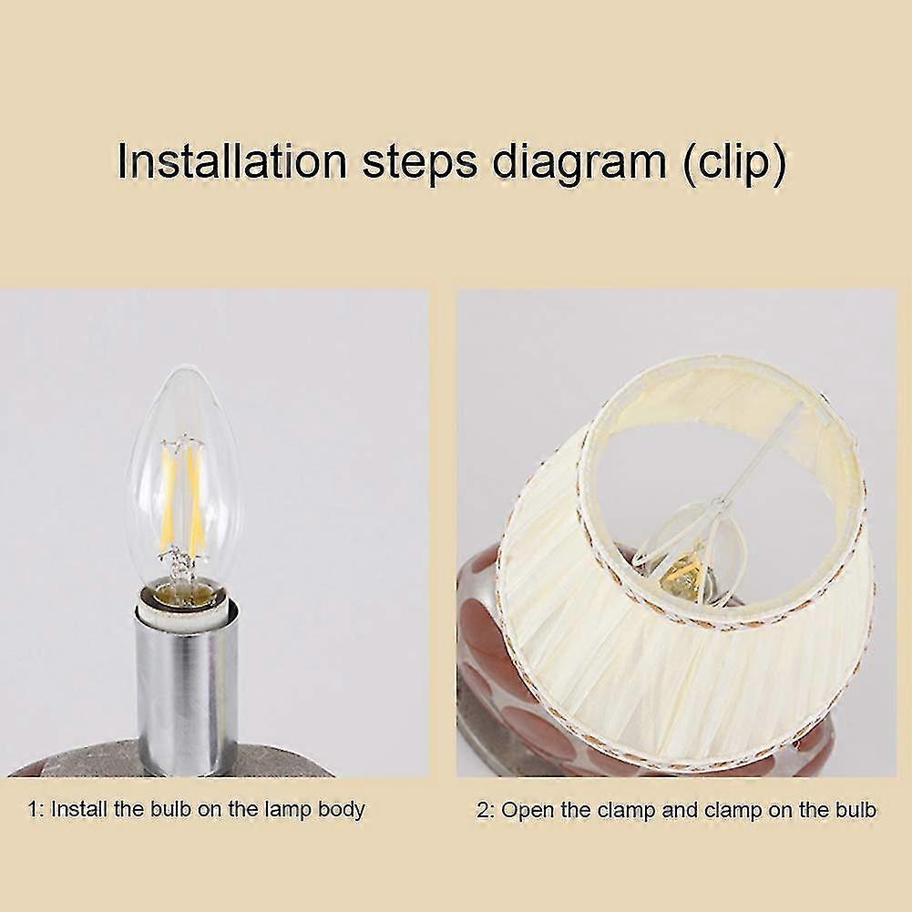 2 Pack Clip On Lamp Shade, Wall Lamp Droplight Fabric Lamp Shade Little ...