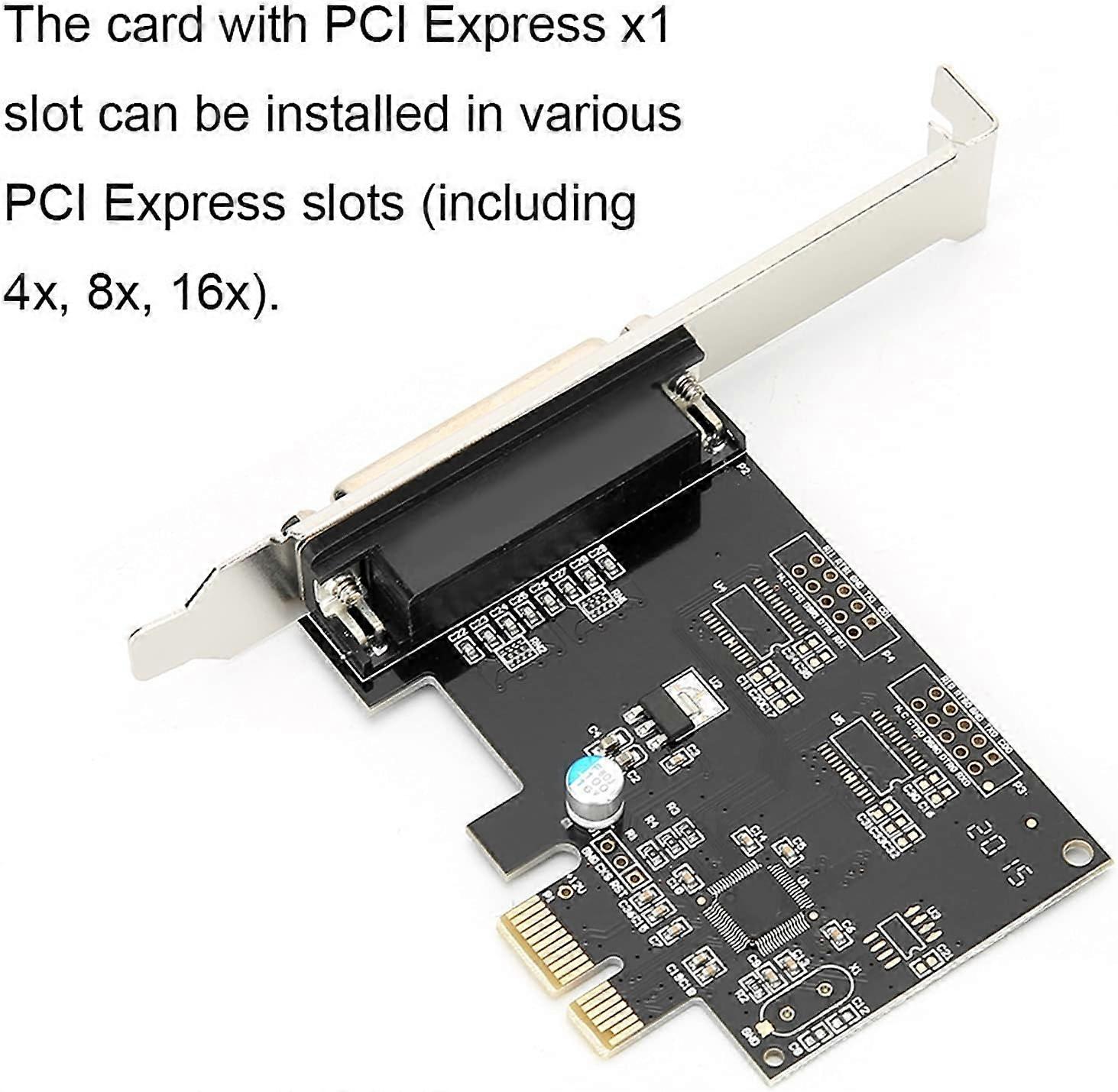 PCIE to Parallel Port Card Print LPT PCI-E Printer Adapter DB25 ...
