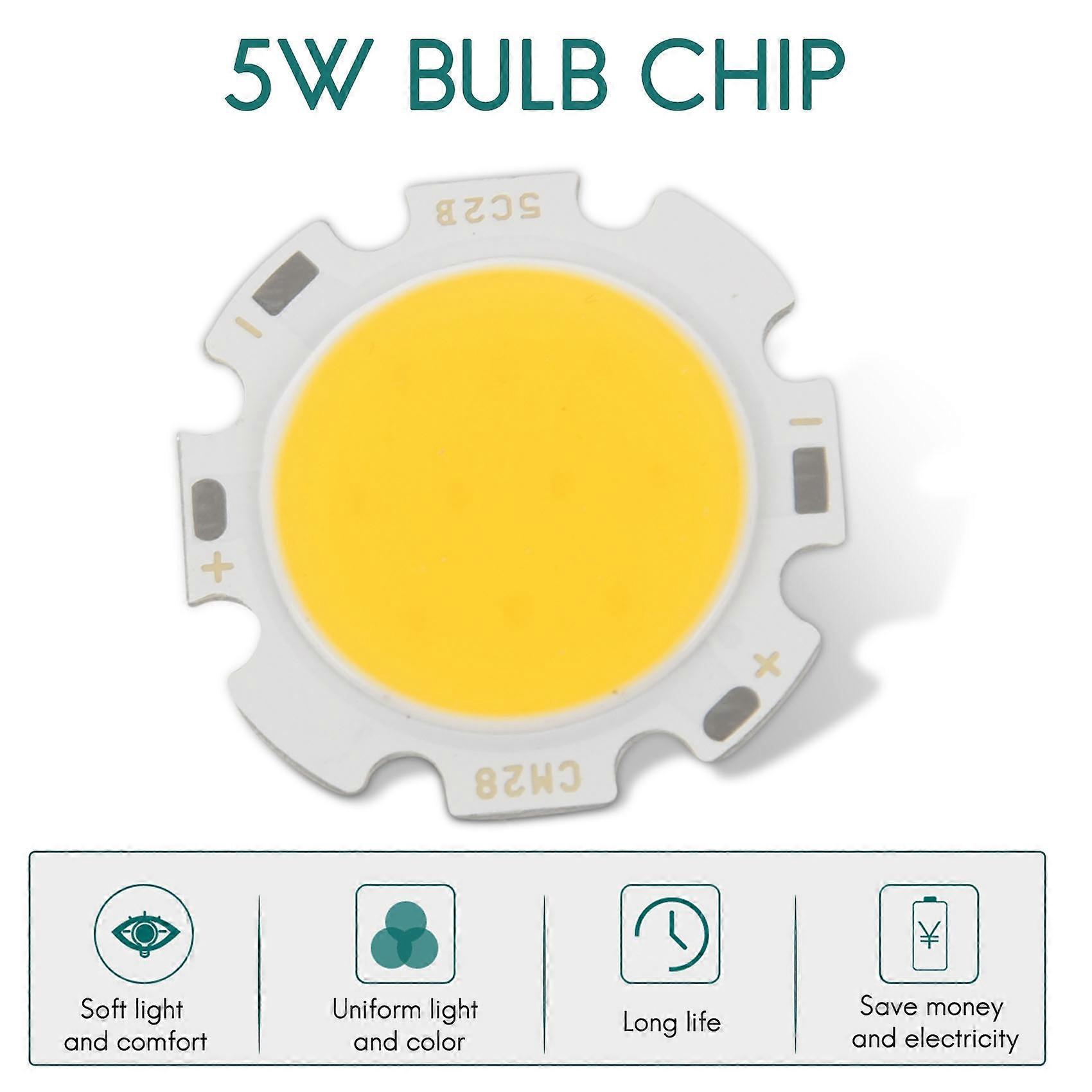 5W Chip Light Round COB Super Bright LED Light LED Lamp Bulbs Warm ...