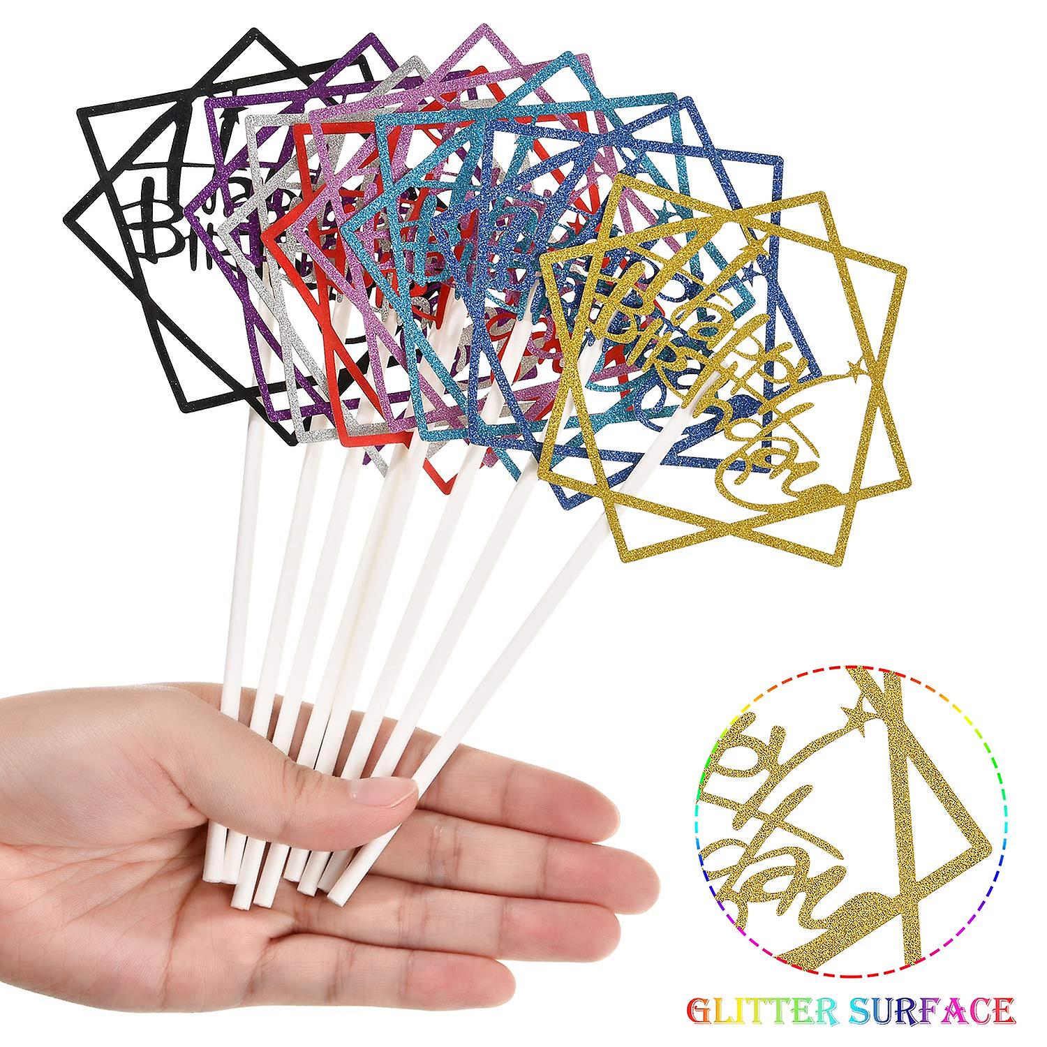 40 Pieces Birthday Cake Toppers Happy Birthday Cake Topper Picks ...