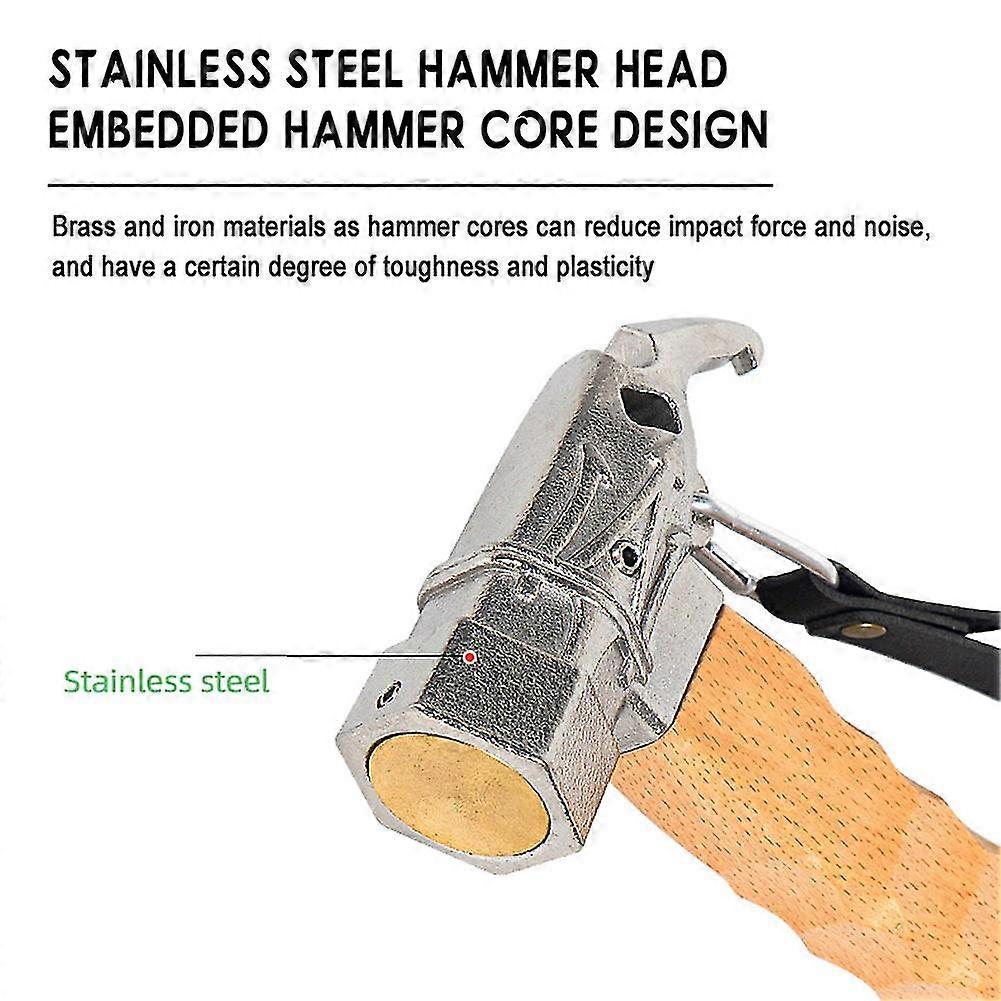 Solid-Wood Handle Double Headed Small-Hammer Heavy Duty Lightweight The ...