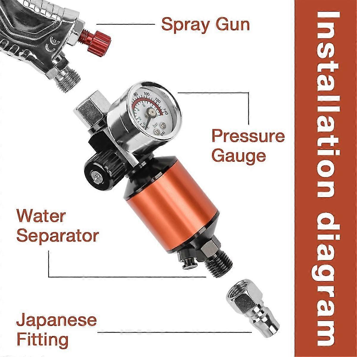 Integral Air Regulator with Air Filter In-Line Heavy Duty Air Pressure ...