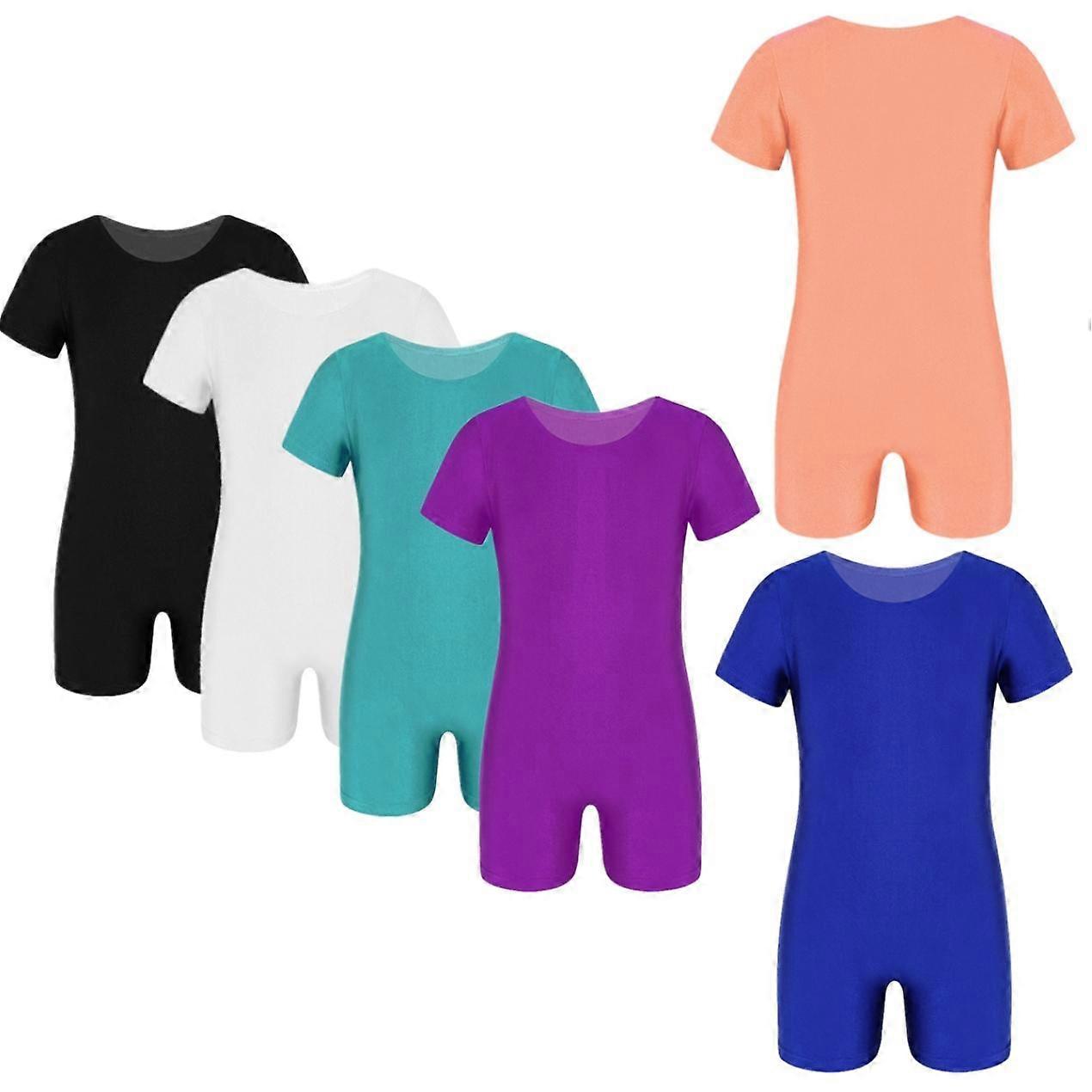 Kids Boys Girls One Piece Active Short Sleeves Gymnastic Exercise ...