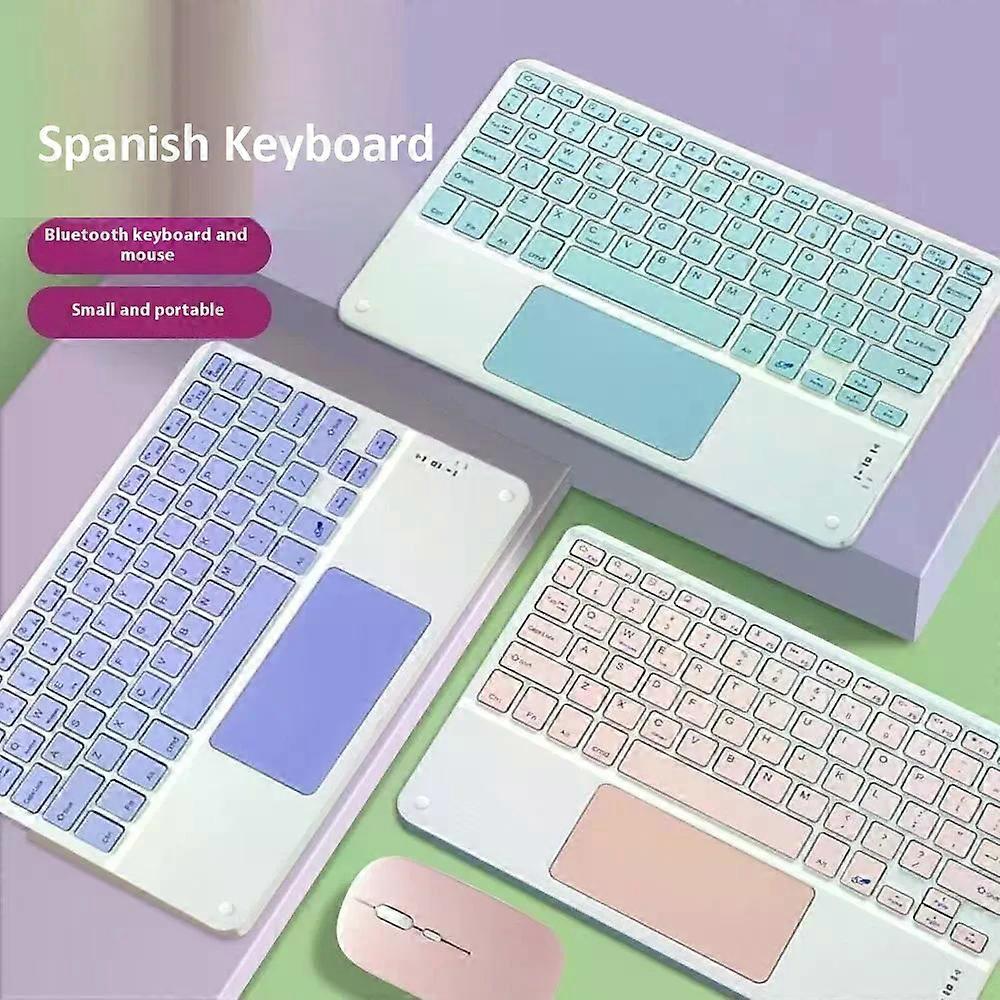Spanish/English Bluetooth Keyboard 10 inch for iPad Air Pro Wireless ...