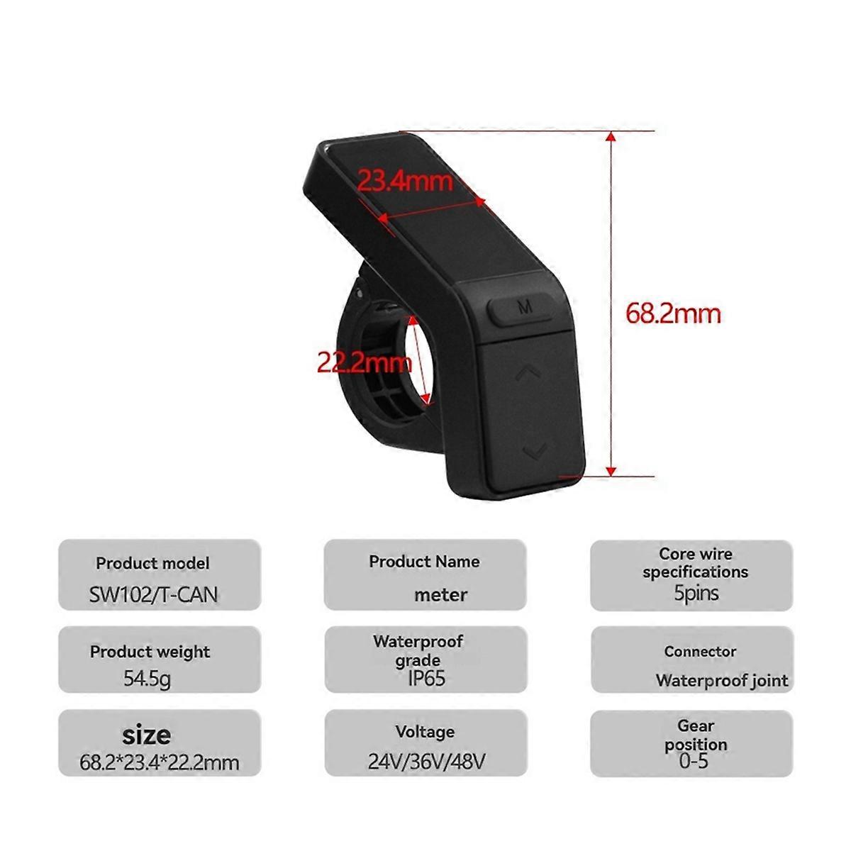 SW102/T LCD Display Electric Bike LCD Meter 24V 36V 48V CAN for Bafang ...