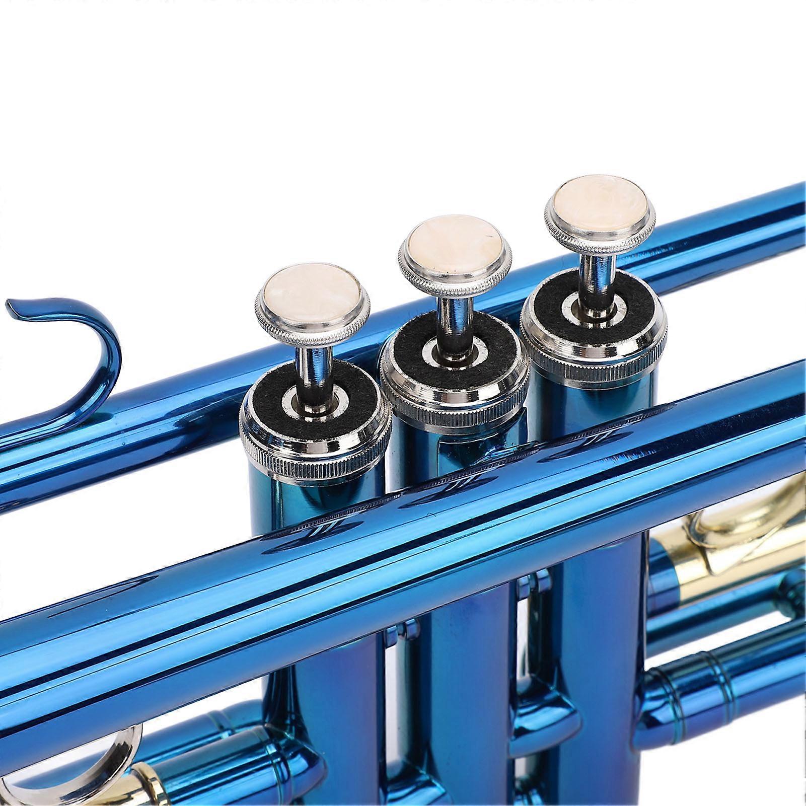 Blue Bb Standard Trumpet with Copper Gold Keys for Beginners ...