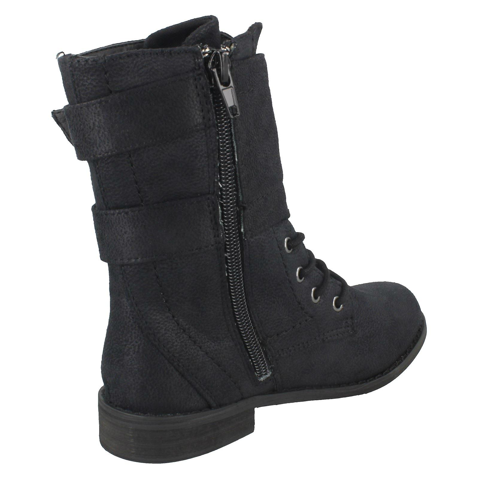 Girls Spot On Military Style Boots | Fruugo US