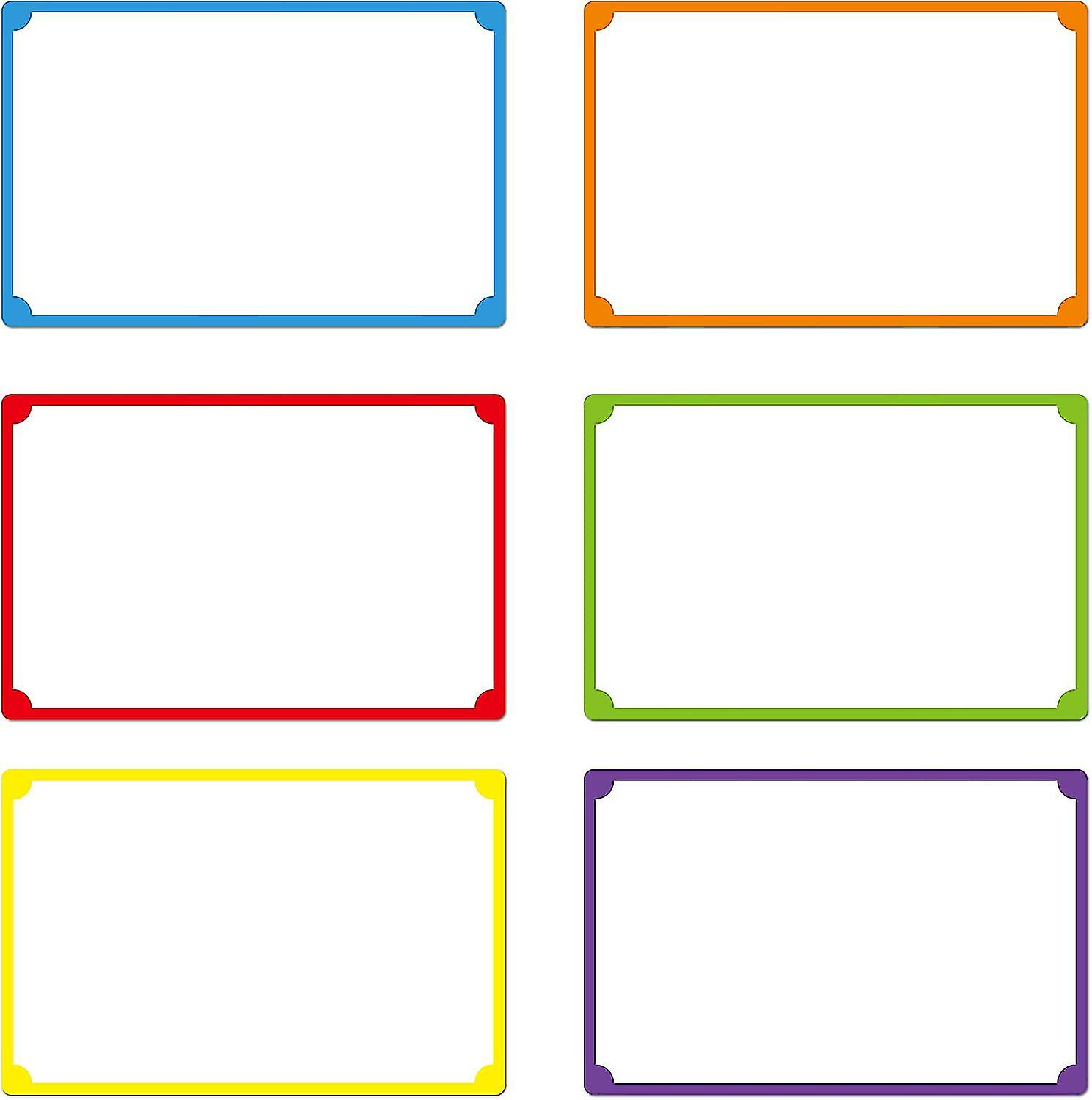 300pcs 6 Colors Plain Name Tag Labels With Perforated Line For School ...