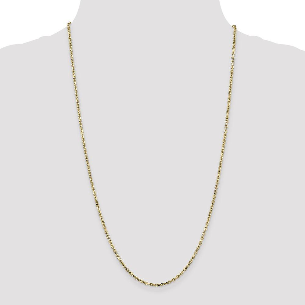 10k Guld 2.2mm Sparkle Cut Cable Chain Halskæde Smykker Gaver til ...