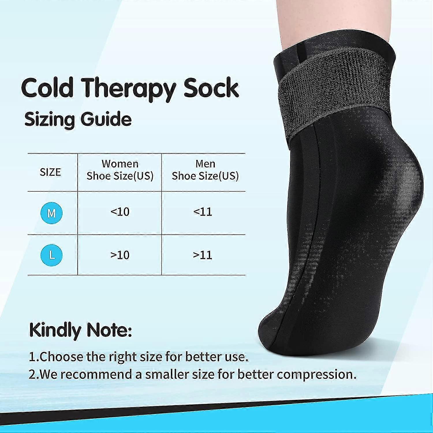 Reusable Gel Cold Therapy Sock For Hot & Cold Therapy, Ankle Foot Ice Pack Wrap For Injuries ...