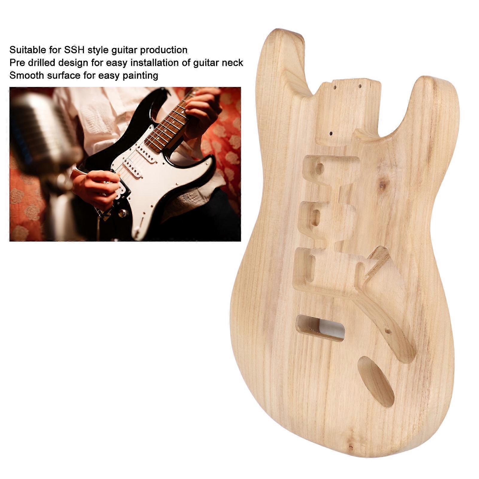 Unfinished Guitar Body for SSH Style Pre Drilled Holes Paulownia Wood ...