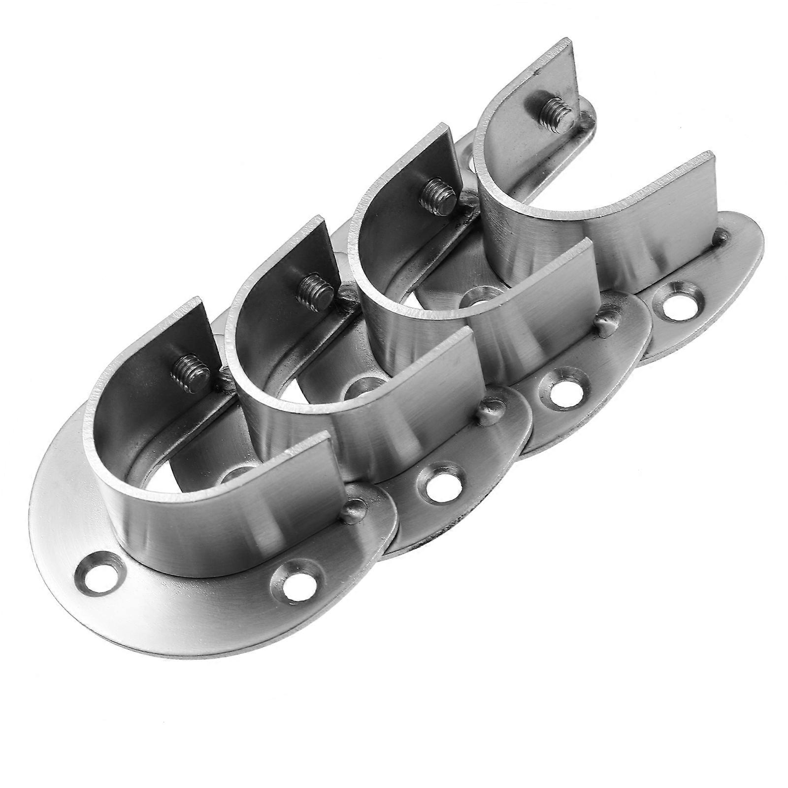 WINOMO 4PCS Stainless Steel Wardrobe Closet Rod Bracket U-Shaped Socket ...
