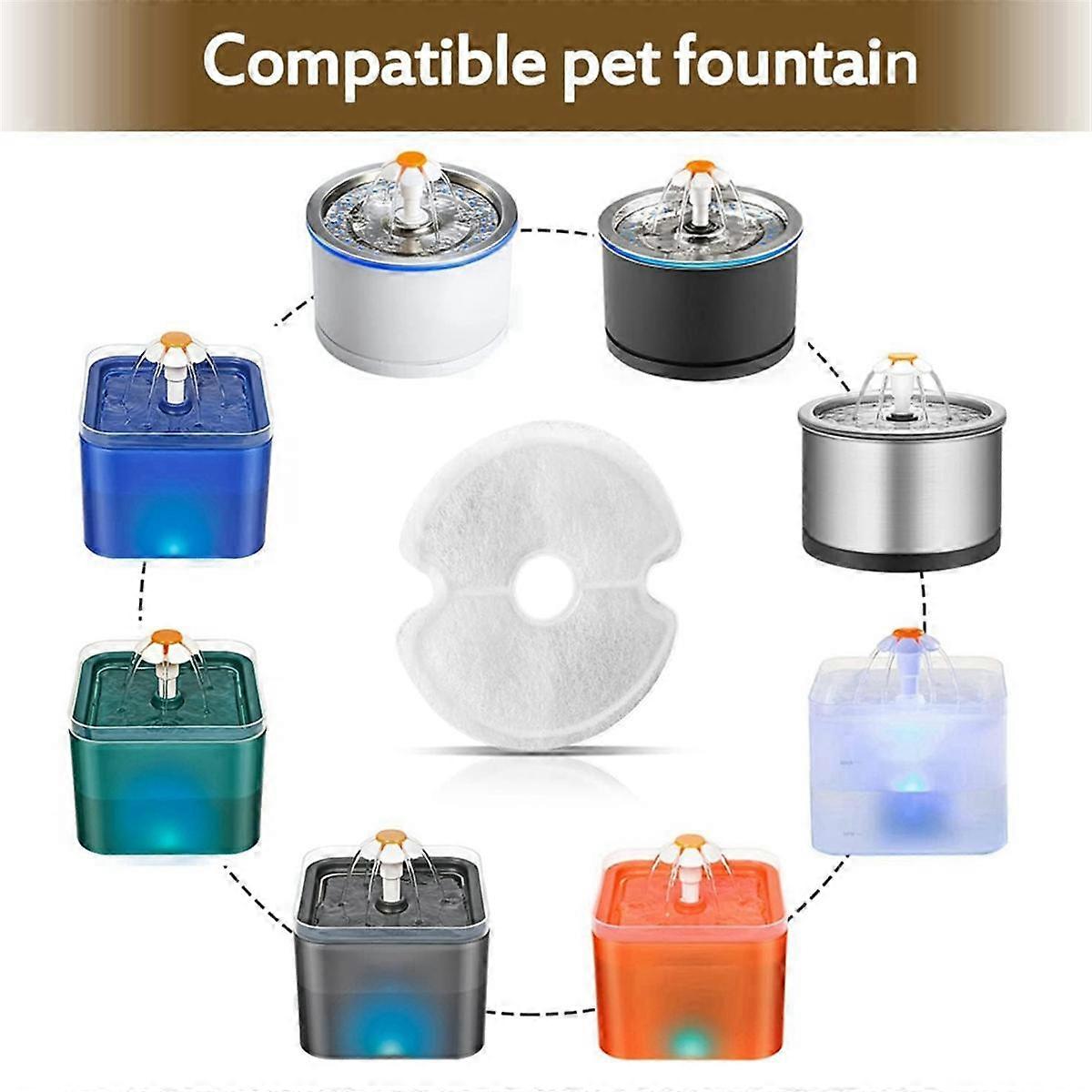 8-Pack Pet Water Fountain Filter, Carbon Cotton Pet Water Fountain ...