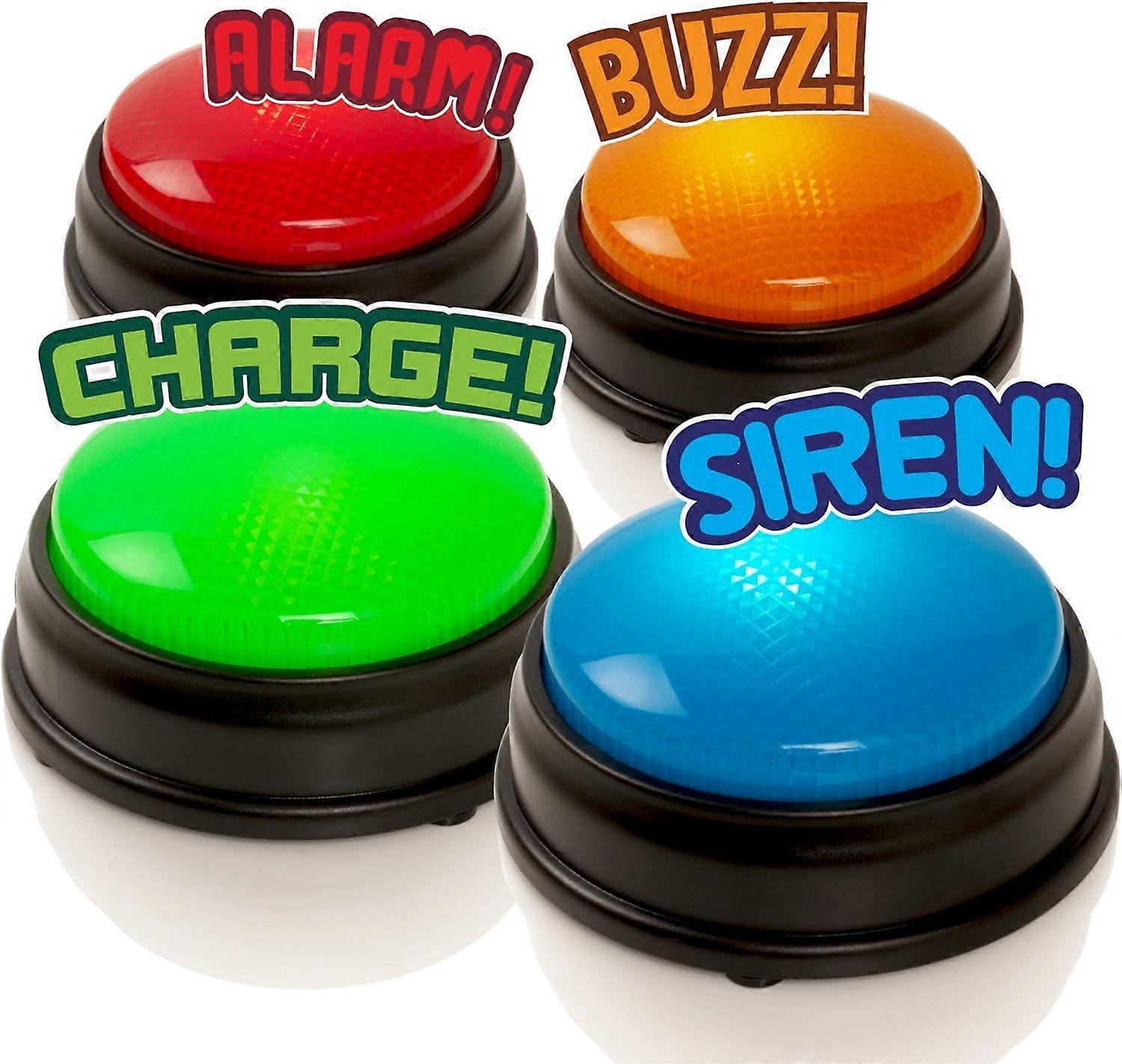 Quiz Buzzers - Set of 4 light and sound buzzers for pub quiz games ...