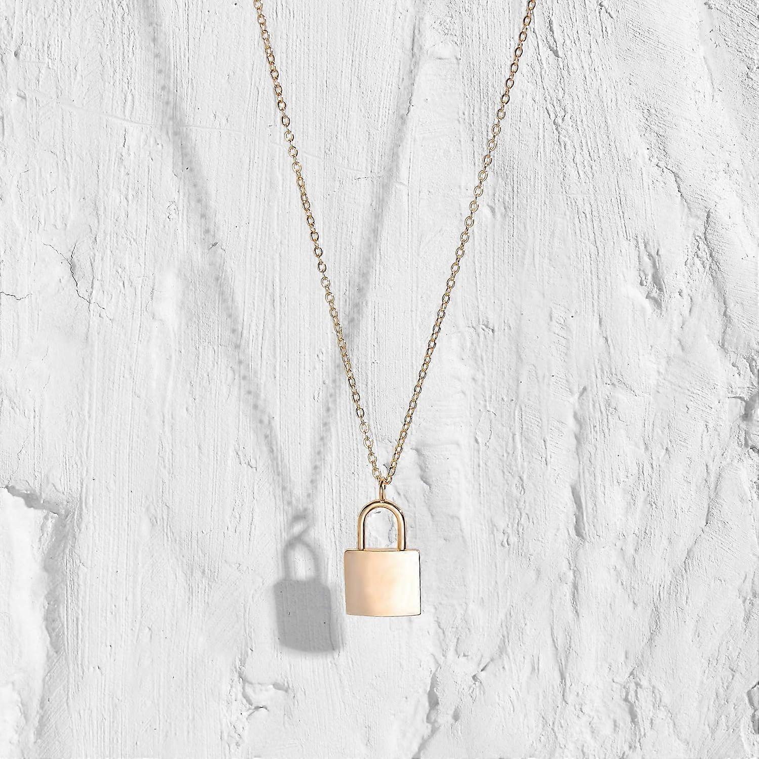 Dainty Gold Lock Initial Necklace Initial Padlock Layered Lock Necklace ...