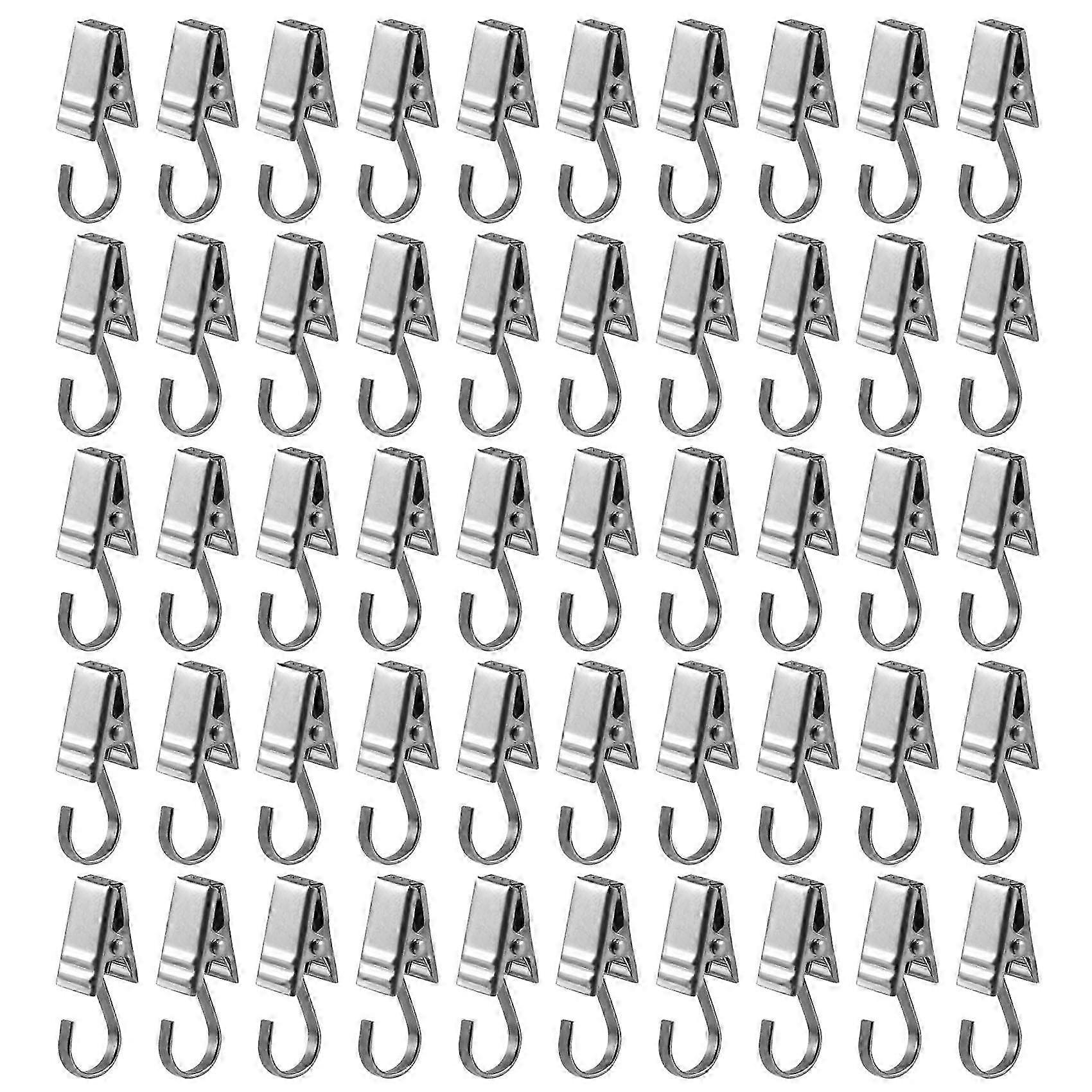 50PCS Stainless Steel Clips Hooks Clip Rings Metal Curtain Clips ...