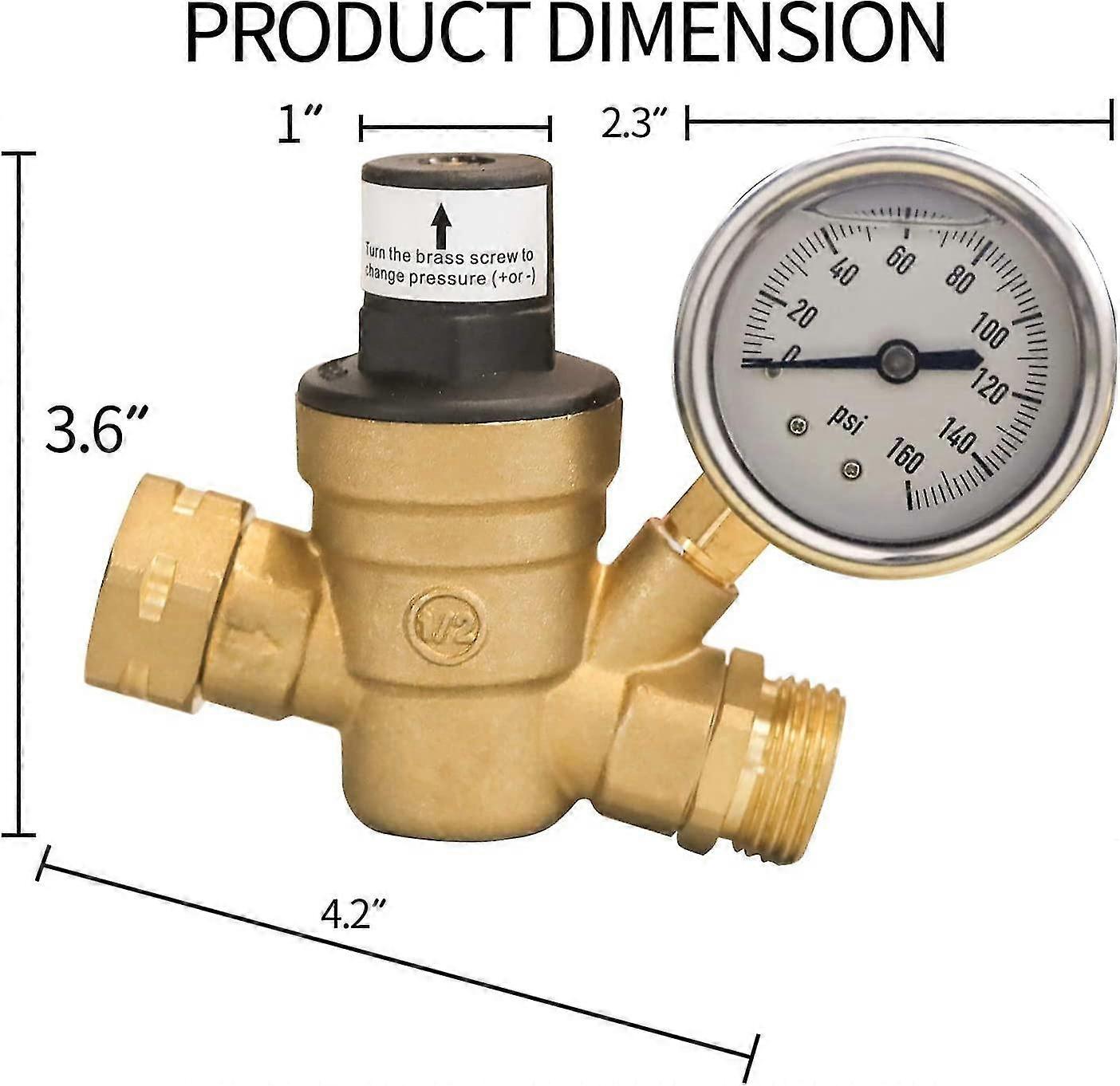 Tool Rv Water Pressure Regulator For Rv Camper, Brass Lead-free ...