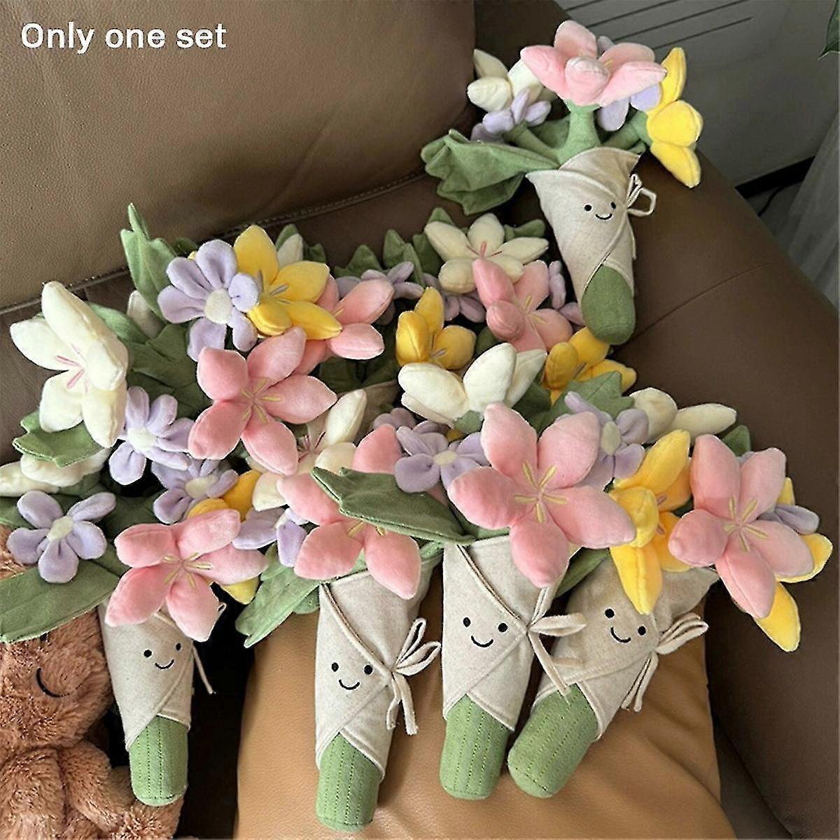 Plush Flower Plush Toys Bouquet Doll Cartoon Stuffed Pillow Birthday ...