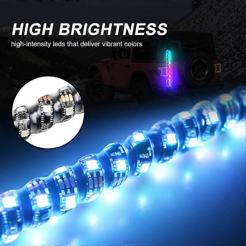 12V LED Flagpole Lamp RGB Whip Lights Flag Pole RF Remote Control / APP ...