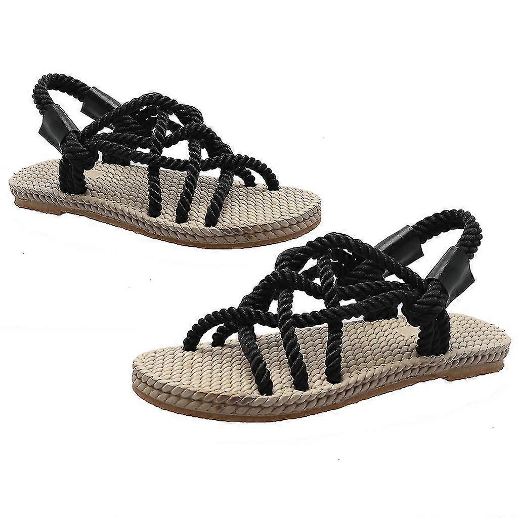 Hemp Gladiator Rope Sandals For Women Men Unisex Beach Platform Sandals ...