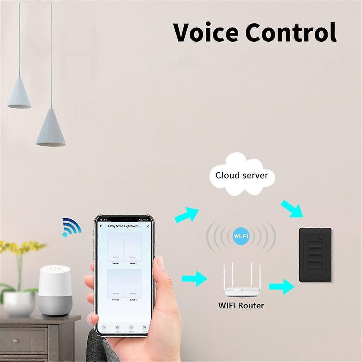Zigbee Smart Light Wall Switch Push Button Interruptor Tuya No Neutral ...