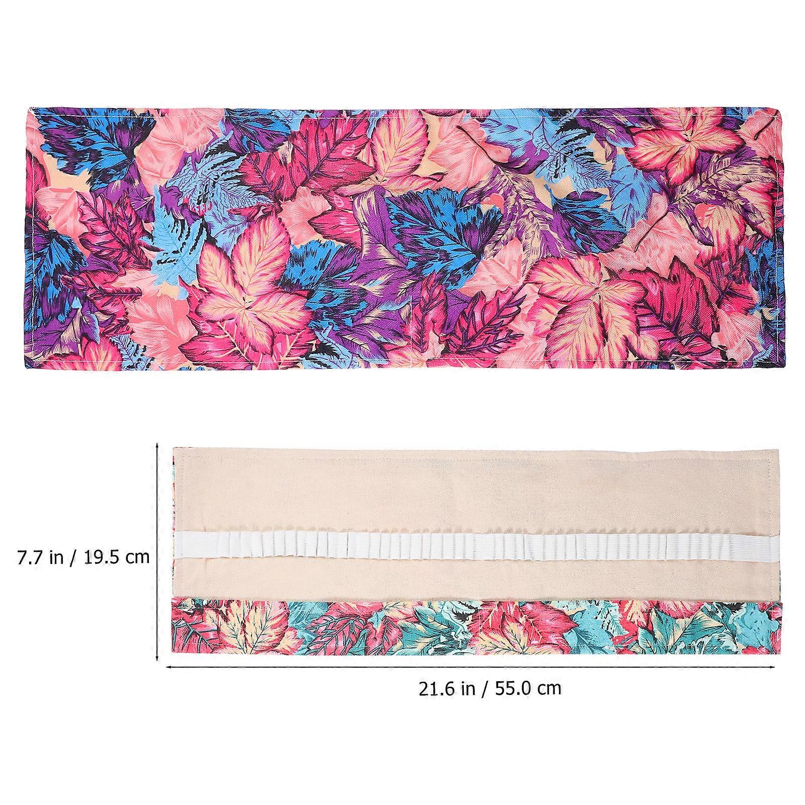 2 Pcs Canvas Pencil Rolls 48-Slots Roll-Up Pencil Cases Maple Pattern ...