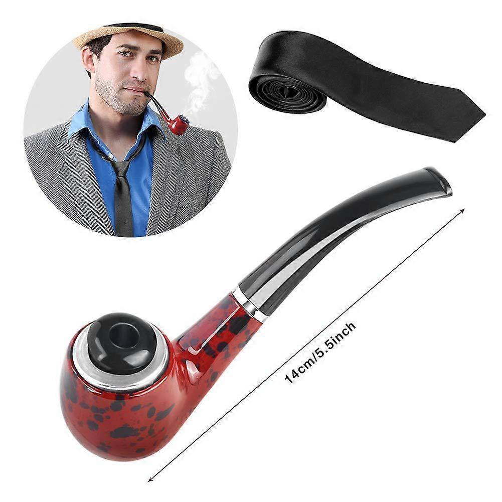 1920s Men's Prom Party Bowler Hat Pipe Pocket Watch Strap Set | Fruugo UK