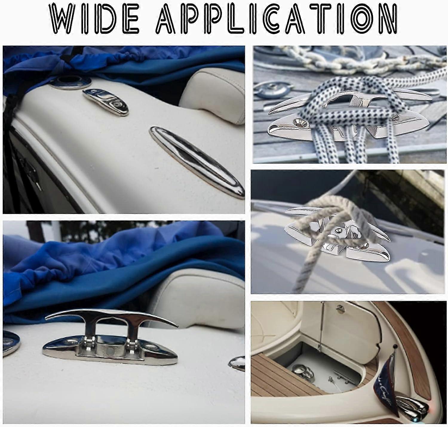 Folding Boat Cleat, Stainless Steel Folding Dock Cleat Flag Pole Hook ...