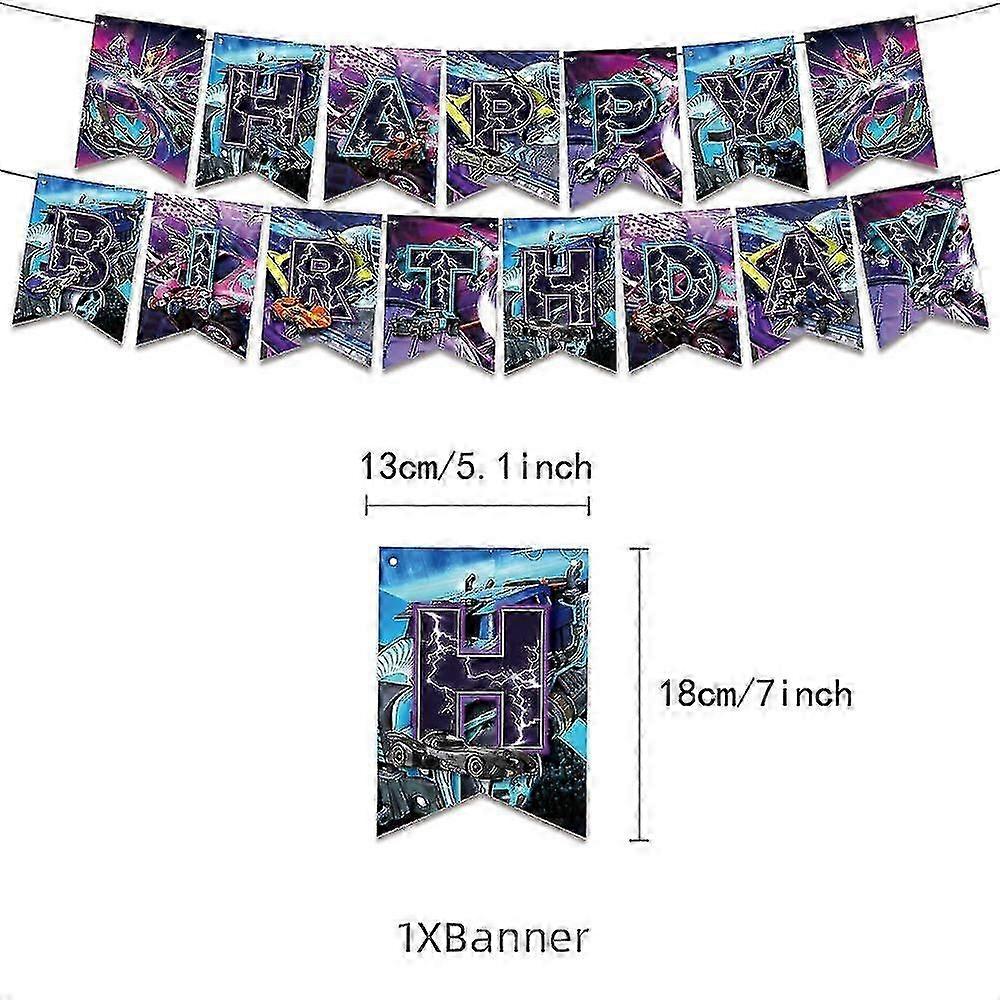 Rocket League Kids Birthday Party Decor Balloon Banner Cake Toppers Set ...
