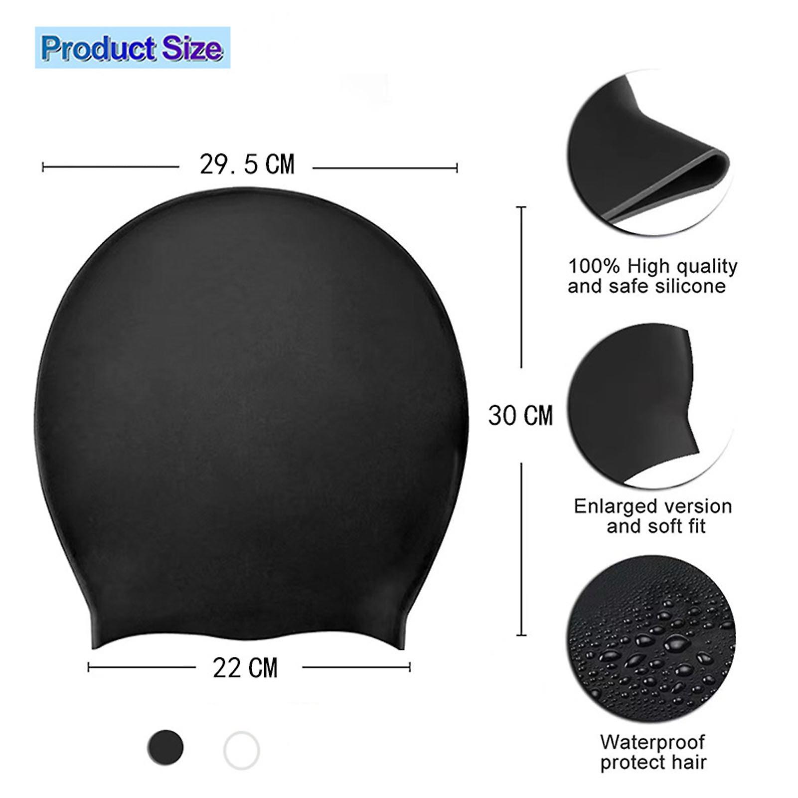 Extra Large Swim Cap For Long Hair Girls Waterproof Silicone Swimming ...