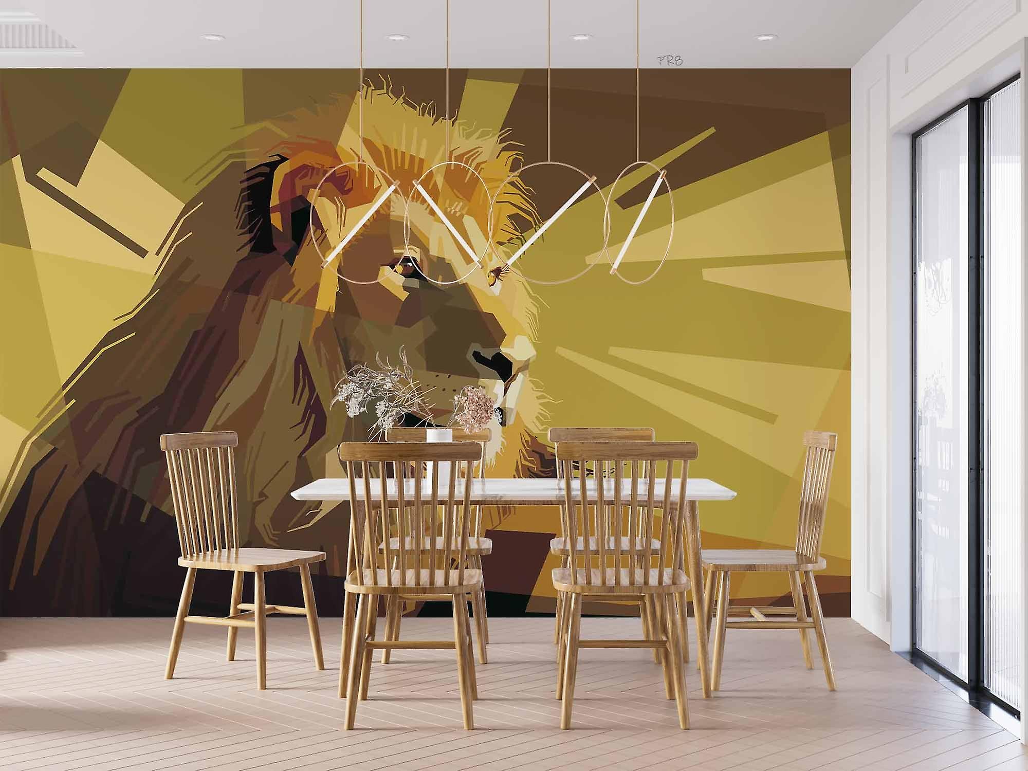 3D Golden Lion Avatar Wall Mural Wallpaper Gd 4571 | Fruugo US