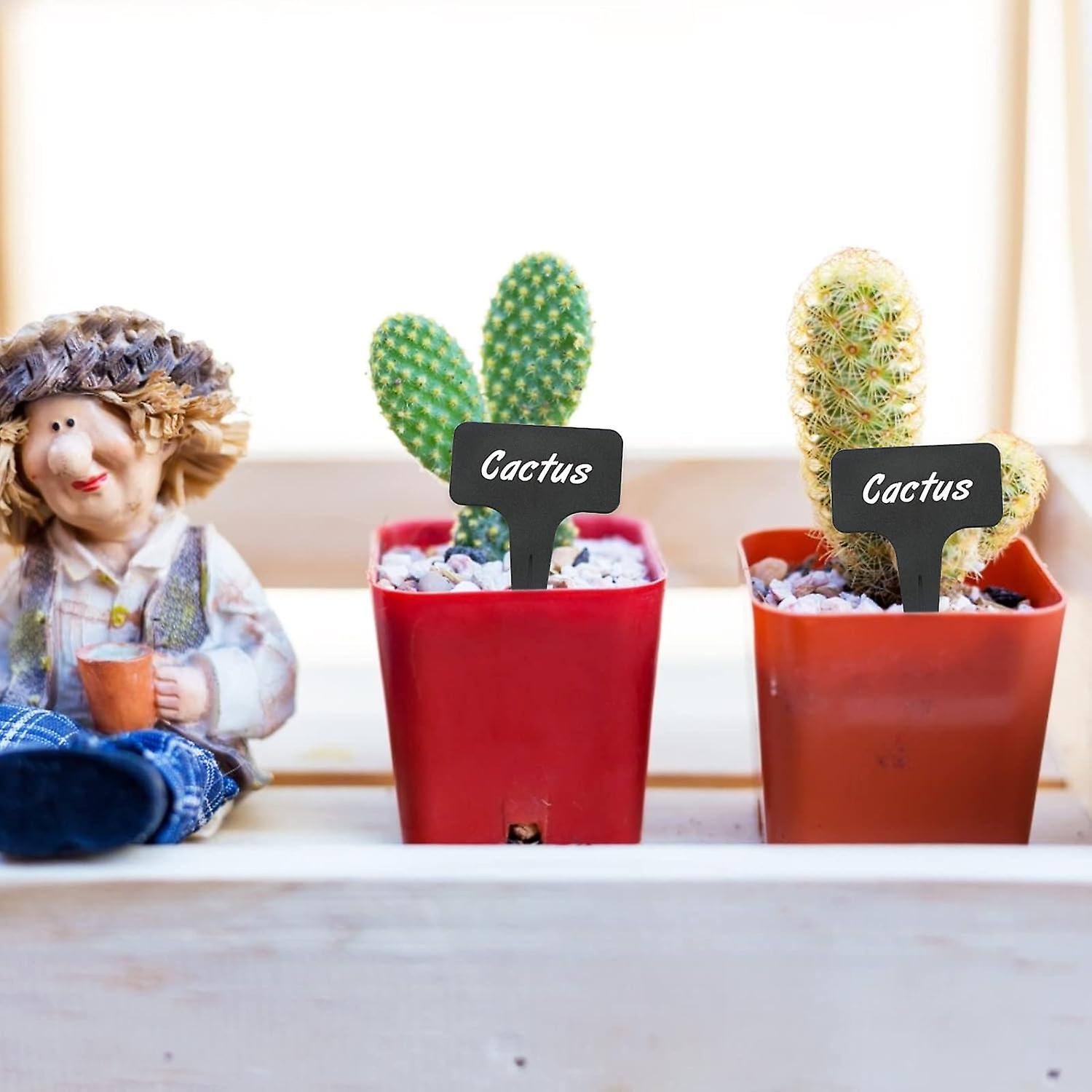 100 Thick Plastic Plant Tags for Outdoor Weatherproof Black for Writing ...