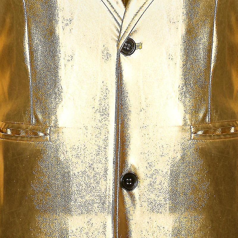 Men"s Shiny Gold 2 Pieces Suits (blazer+pants) Terno Masculino Fashion ...