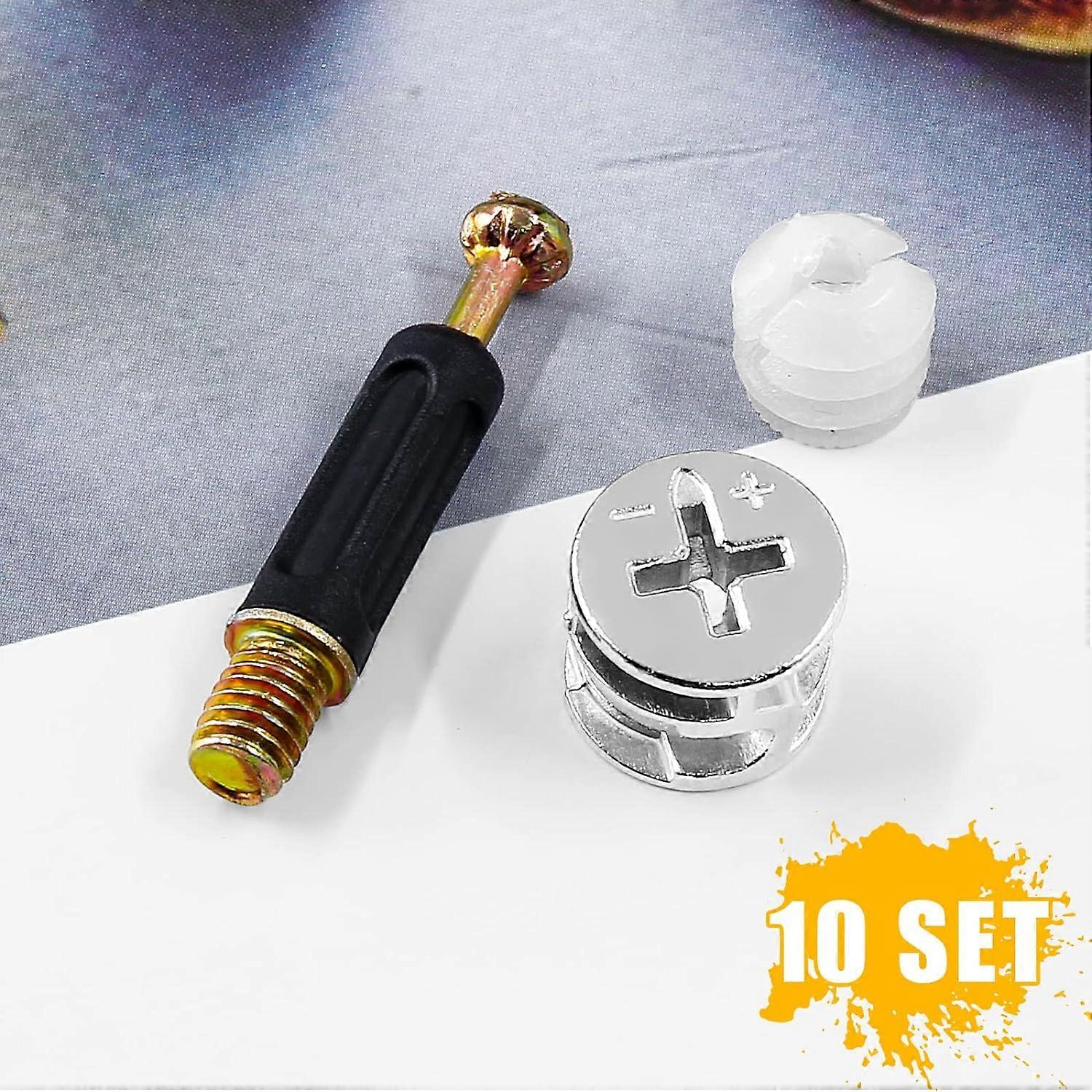 10 Set 40mm Cam Lock Screws for Furniture,3 in 1 Cam Lock Fasteners,Cam ...