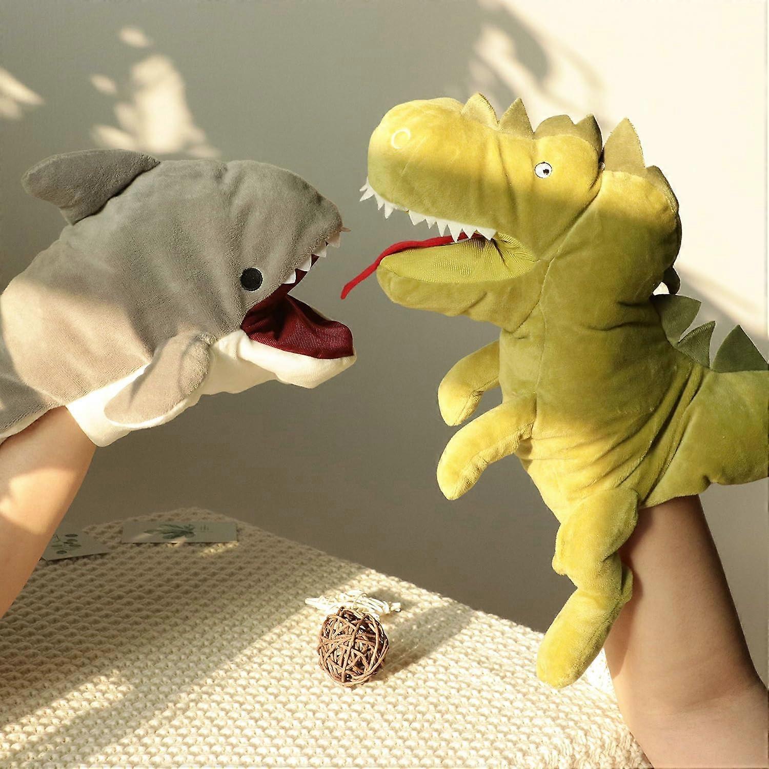 Plush Shark Puppet, Open Movable Mouth, Interactive Toy for Imagining ...