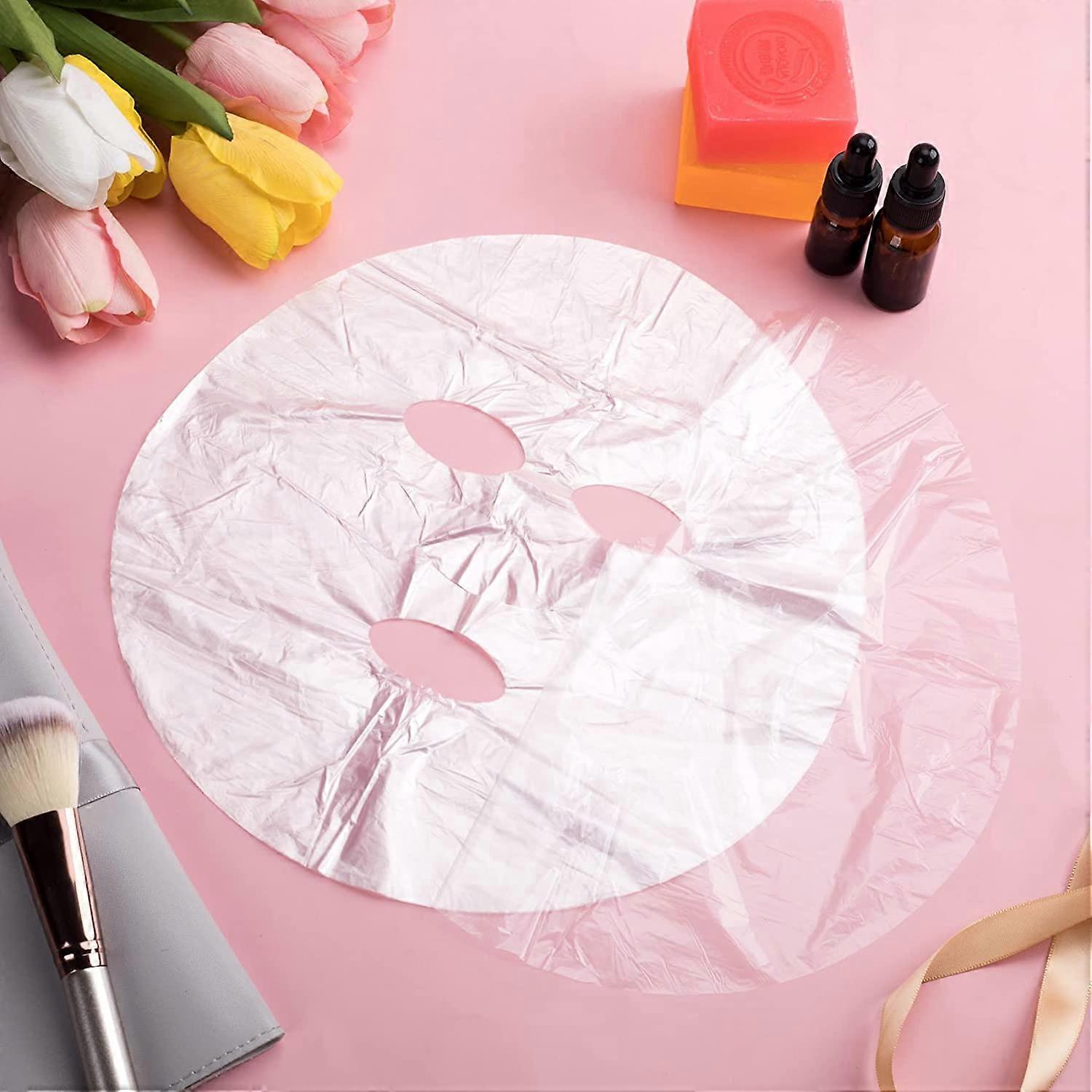 200 Sheets Facial Plastic Mask Disposable Facial Sheet Mask Transparent ...