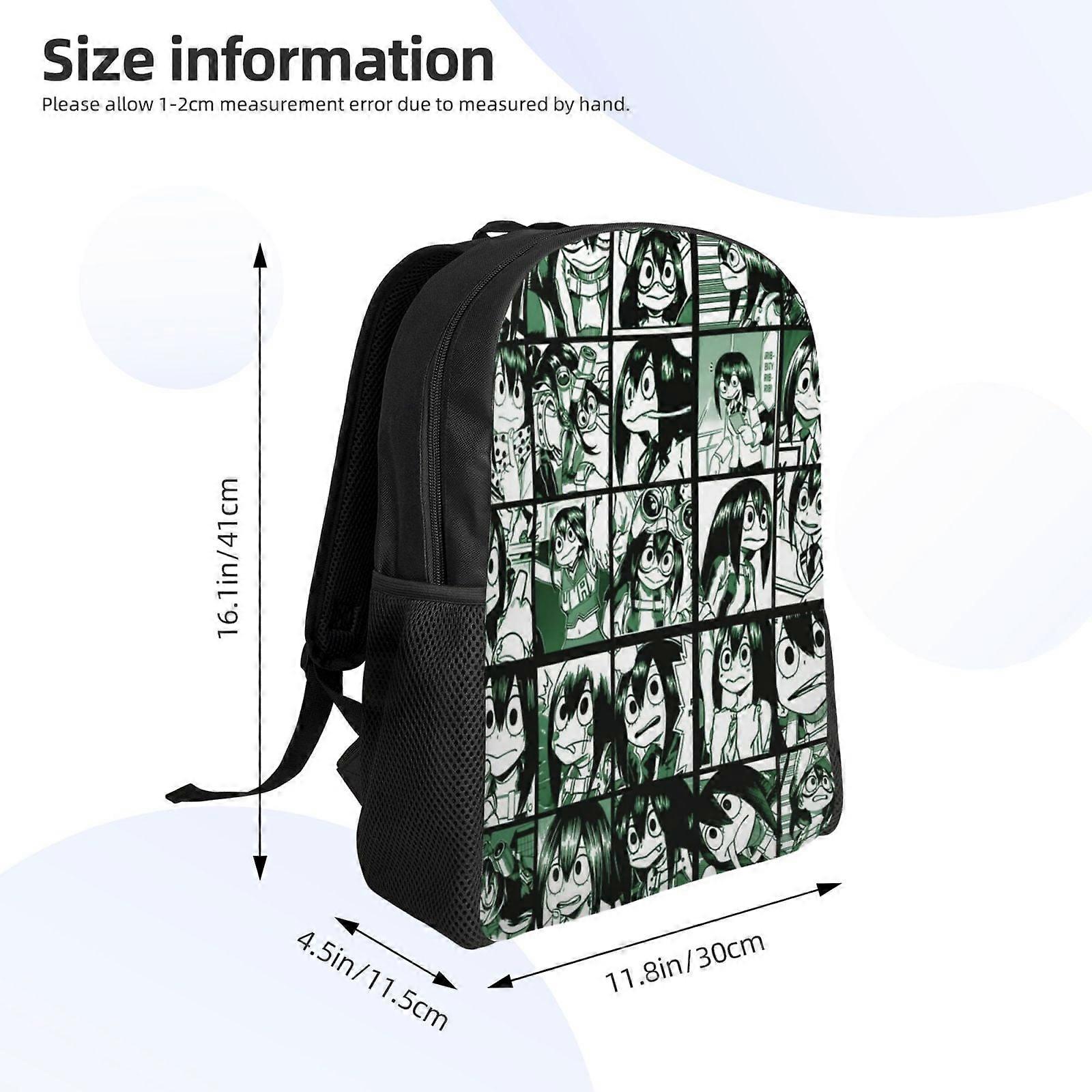 Tsuyu Asui Anime Backpack Cartoon Travel Bags 3D Printed Casual ...