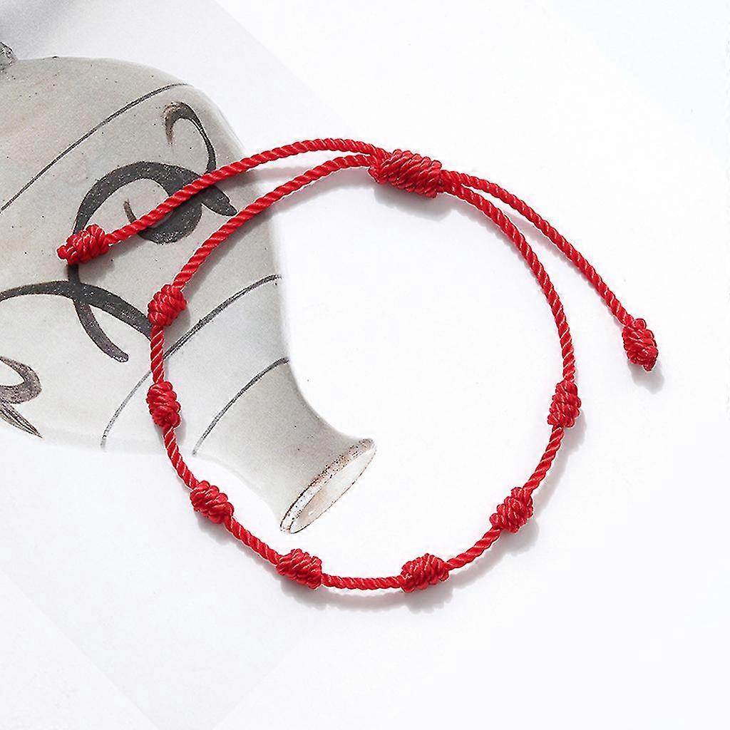 2x Eye-catching Kabbalah Bracelet 7 Knots Red String Bracelets With ...