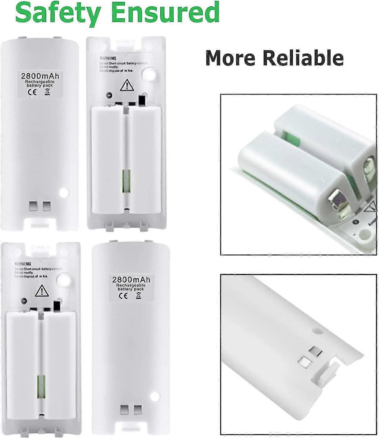 4-Pack Rechargeable Battery Packs for Wii and Wii U Remote Controller ...