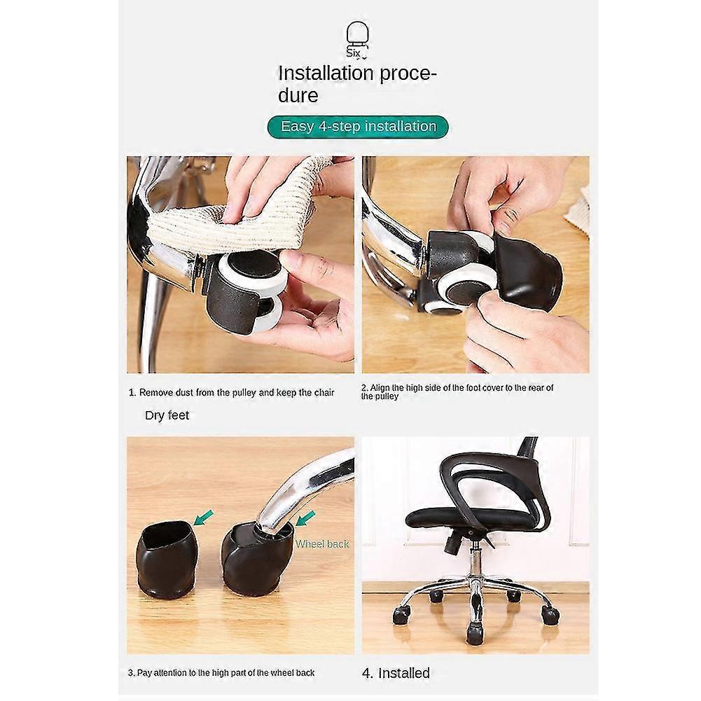 Rubber Bed Office Chair Wheel Stopper Furniture Legs Caster Cups ...