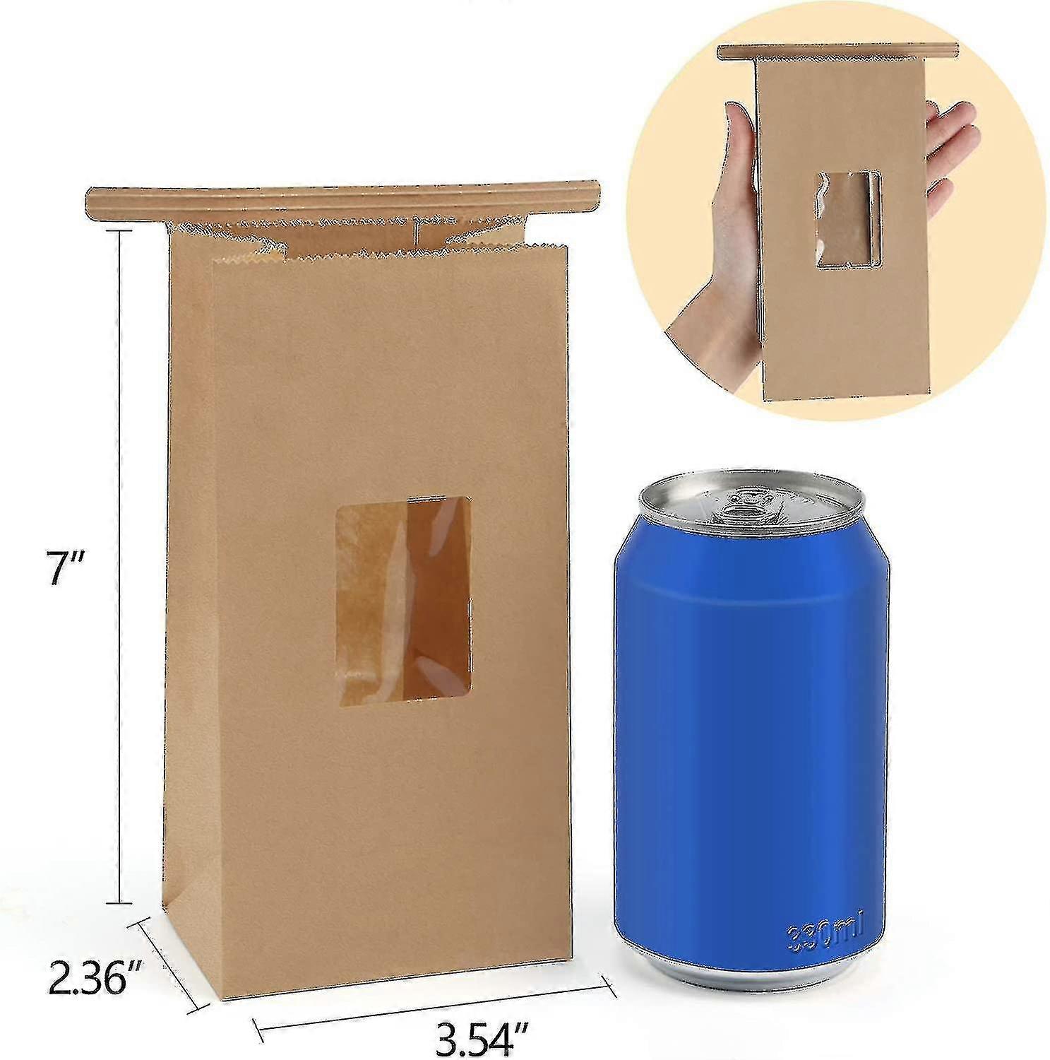 Grease Resistant Bakery Bags With Window Oil-proof Kraft Paper Bags ...