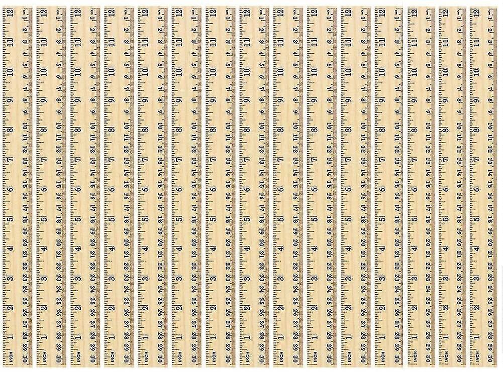 25 Pack Wooden Ruler 12 Inch Rulers Bulk Wood Measuring Ruler Office ...