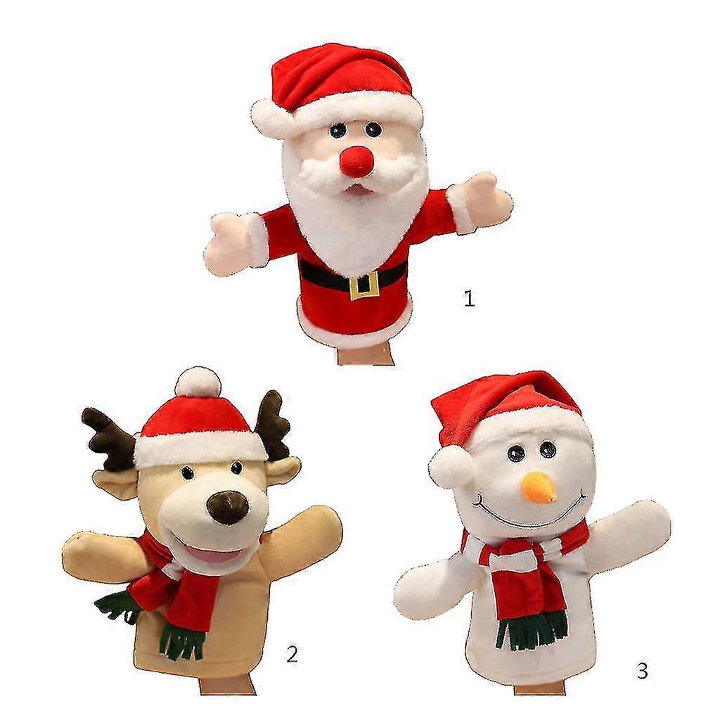 Snowman Elk Santa Claus Hand Puppet Christmas Hand Puppets For Toddler ...