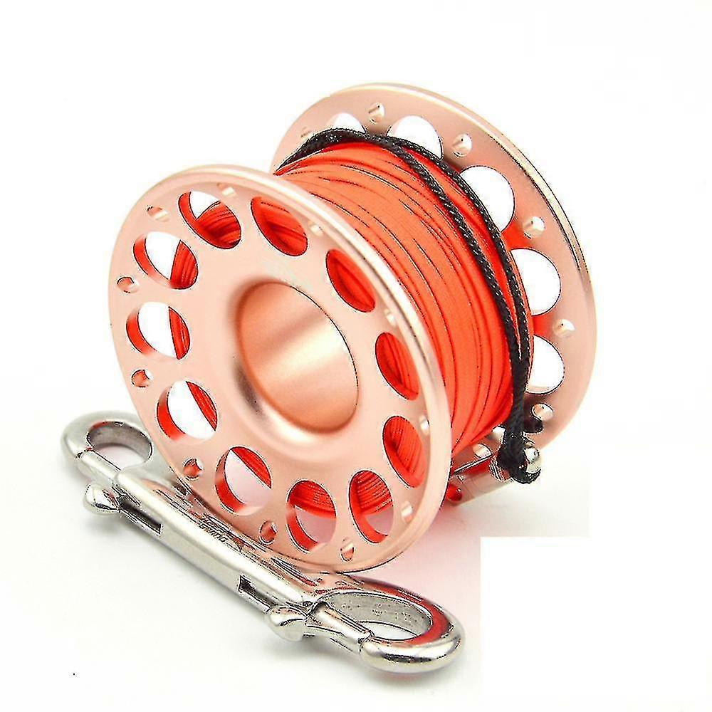 15M/30M Scuba Diving Aluminum Alloy Spool Finger Reel with Stainless Steel double ended hook SMB ...