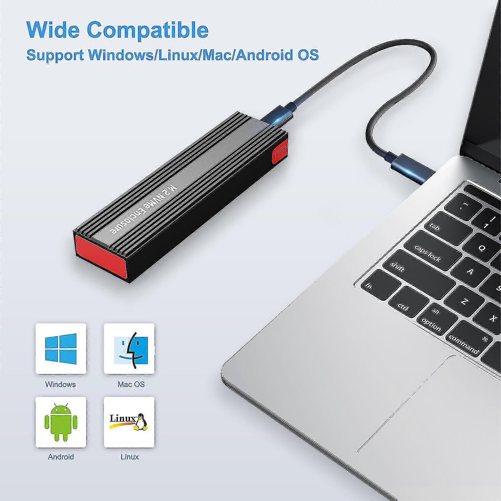 M.2 Nvme Ssd Enclosure Adapter 10gbps Usb C 3.1 Gen2 Nvme Case External ...