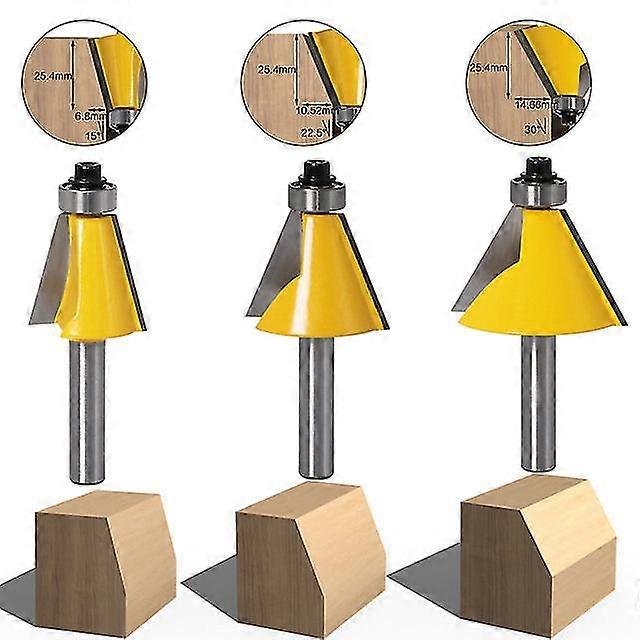 8Mm shank chamfer router bit 15 22.5 30 degree milling cutter for wood ...
