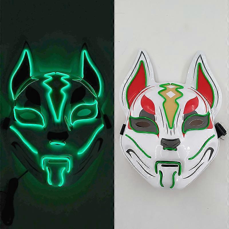 Glowing Demon Slayer Mask Cosplay Dessin Animé Japonais Neon Light ...